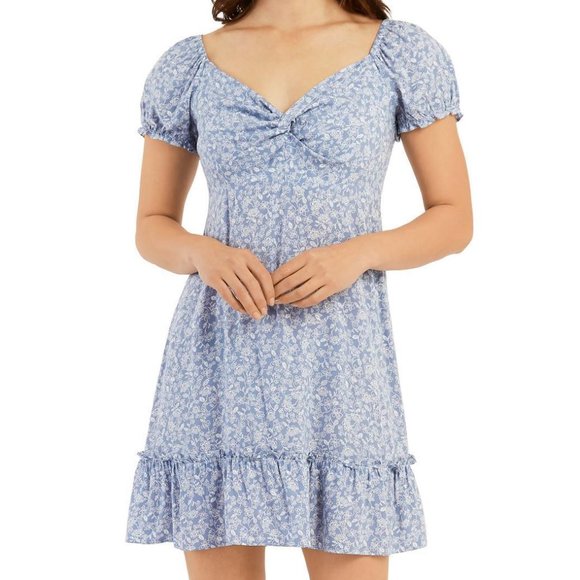 BCX | Dresses | Bcx Womens Blue Floral Print Twistfront Shift Dress Nwt ...